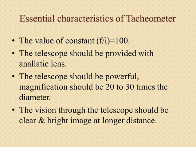 TACHEOMETRY 1. btech civil engineeringpptx | PPT
