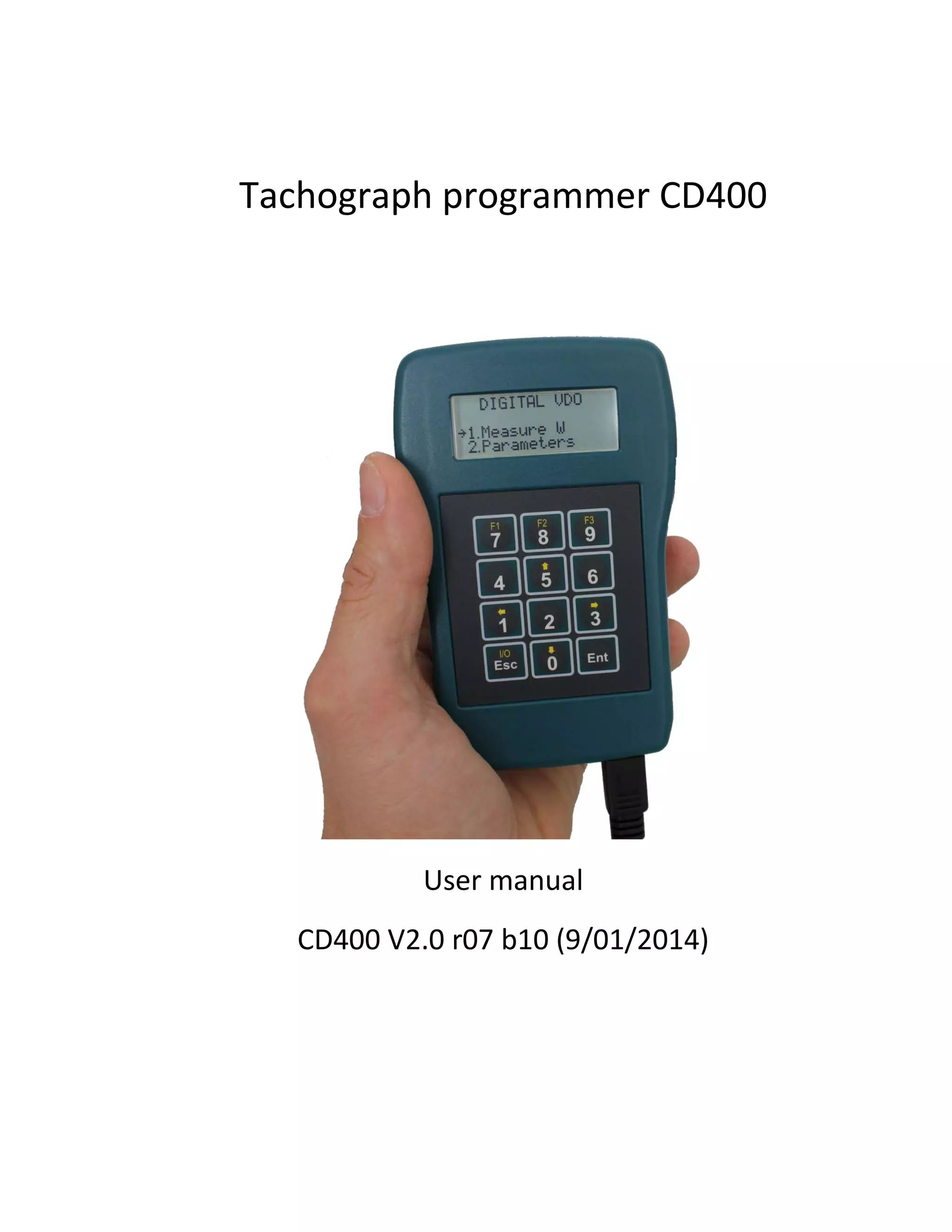 Tachograph CD400 programmer User Manual obdii365 | PDF