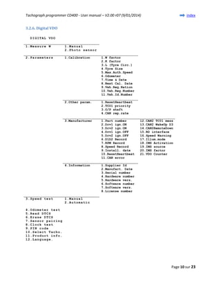 Tachograph CD400 programmer User Manual obdii365 | PDF