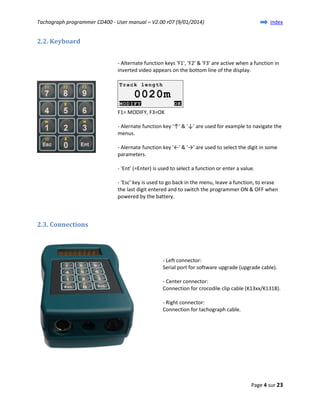 Tachograph CD400 programmer User Manual obdii365 | PDF