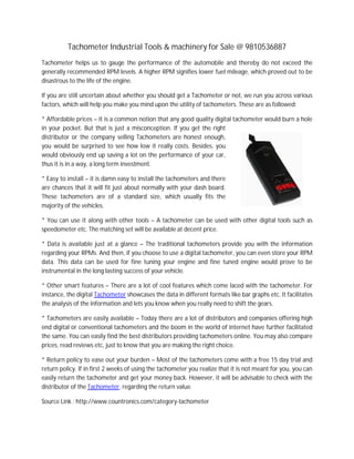 Tachometer | PDF | Automotive