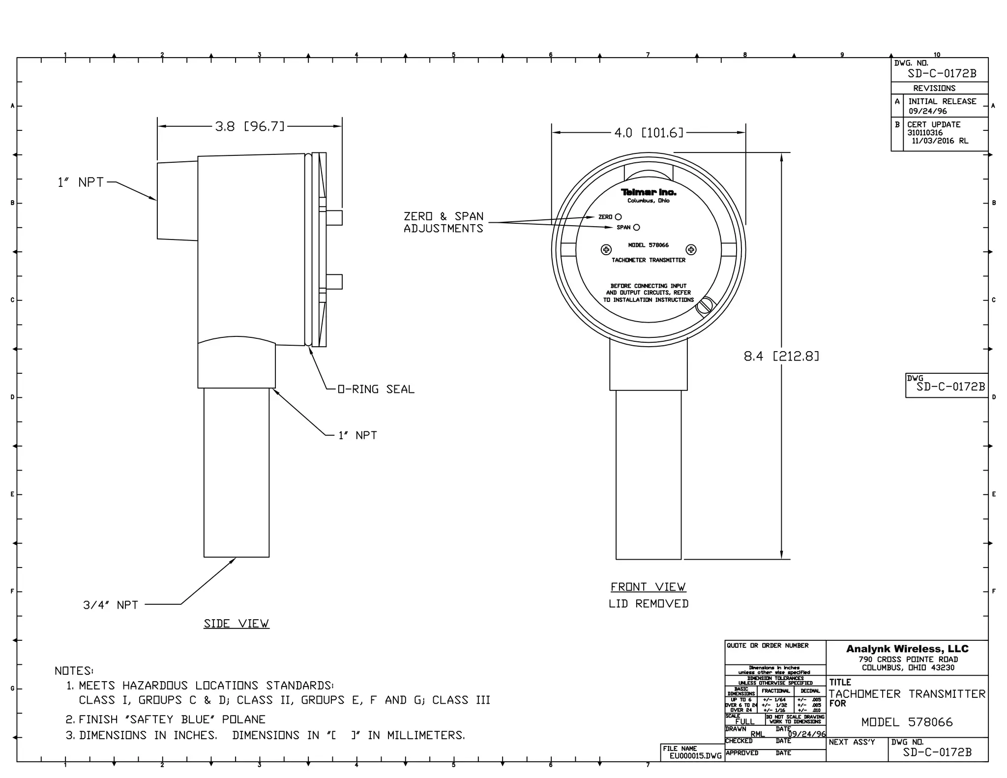 Tachometer transmitter for industrial process measurement and control ...