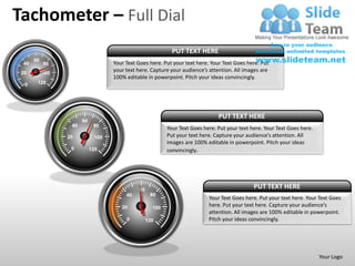 Tachometer full dial powerpoint presentation slides ppt templates | PPT
