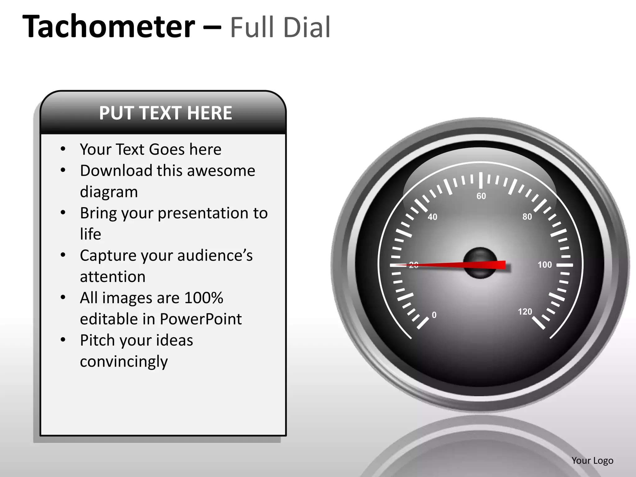 speedometer tachometer full dial powerpoint presentation templates | PPTX