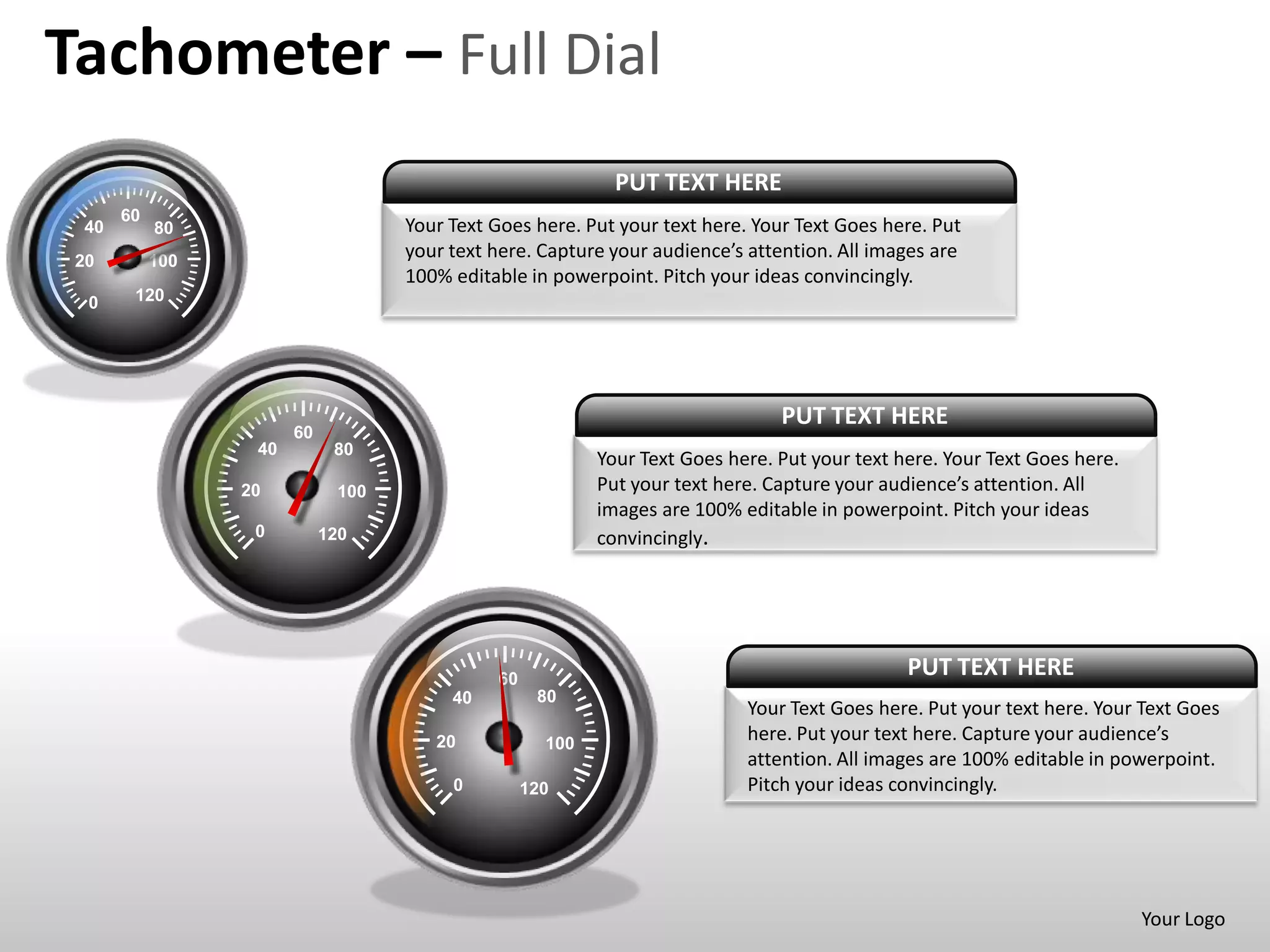speedometer tachometer full dial powerpoint presentation templates | PPTX