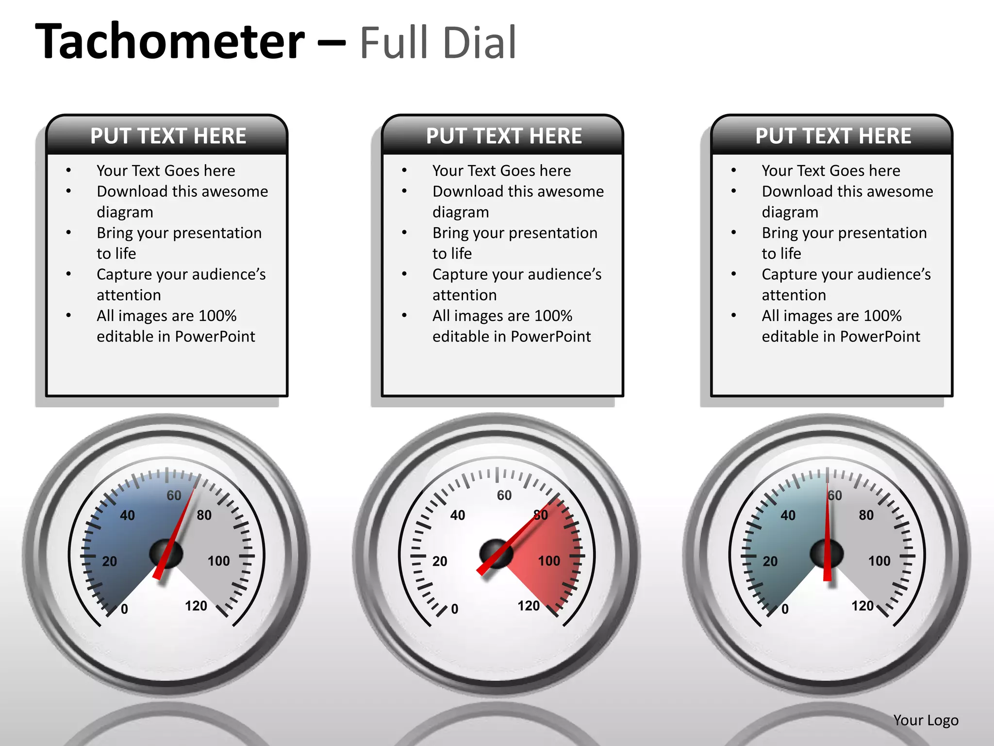 speedometer tachometer full dial powerpoint presentation templates | PPTX