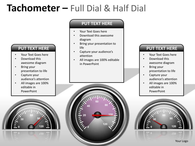 speedometer tachometer full dial powerpoint presentation templates | PPT
