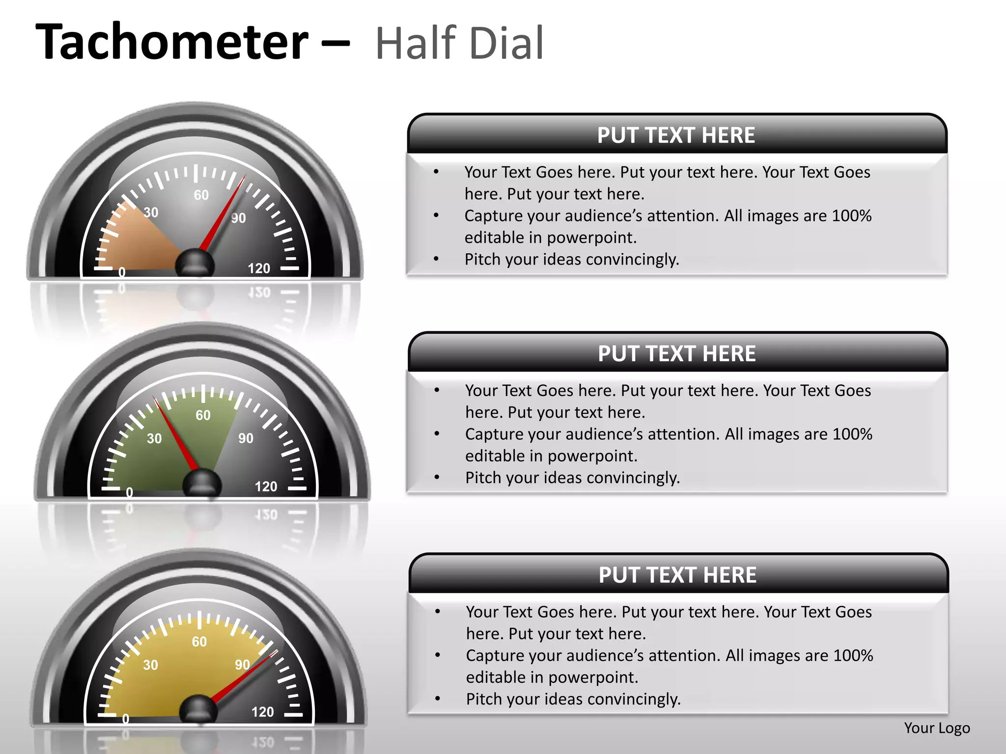 speedometer tachometer half dial powerpoint presentation templates ...
