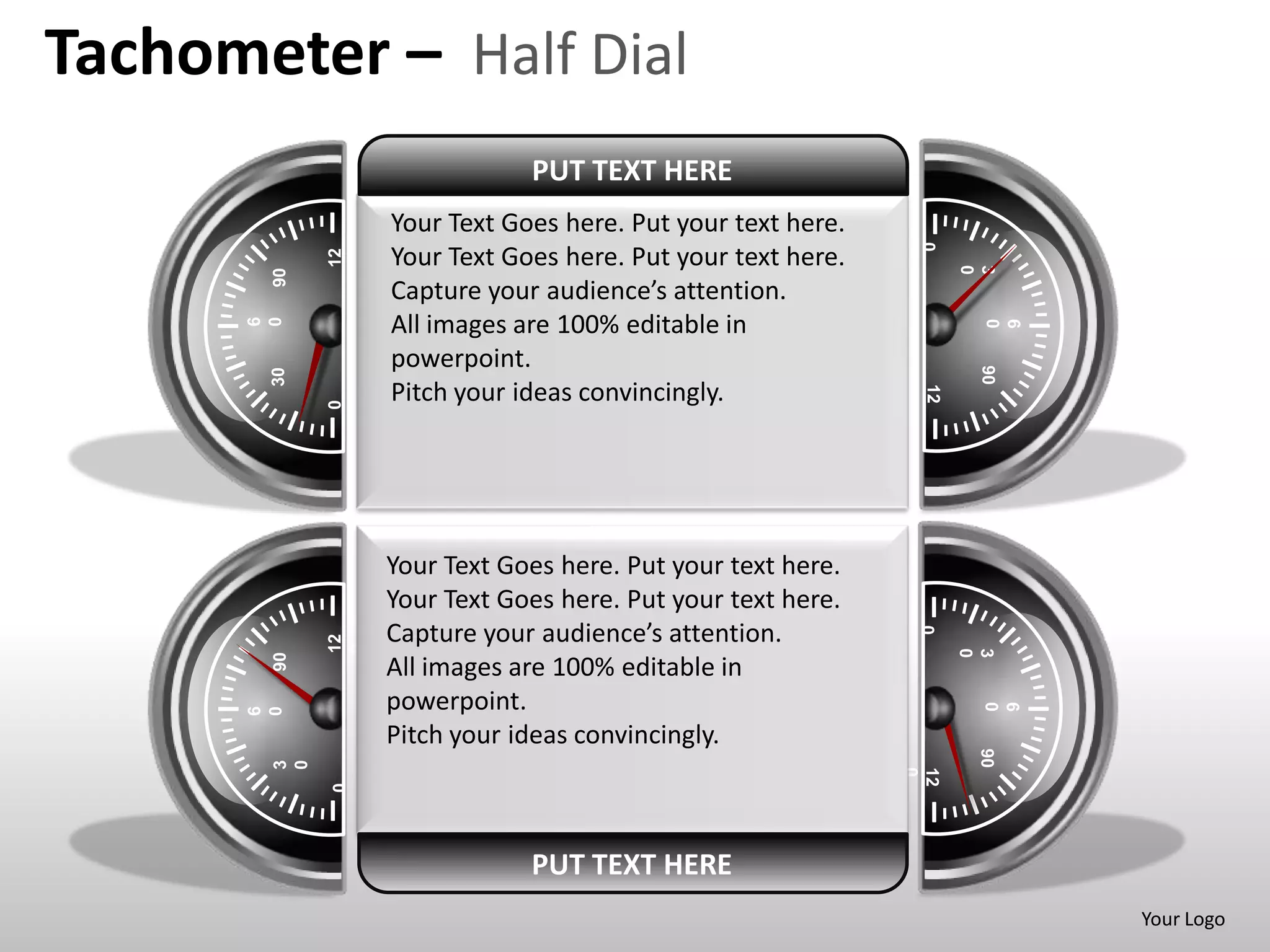 speedometer tachometer half dial powerpoint presentation templates ...