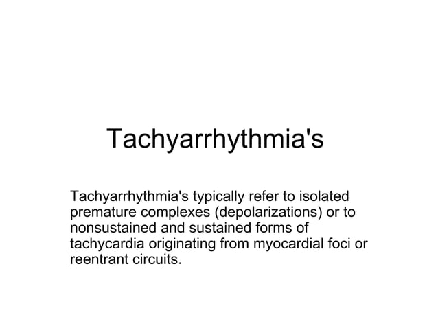 Tachyarrhythmia's | PPT