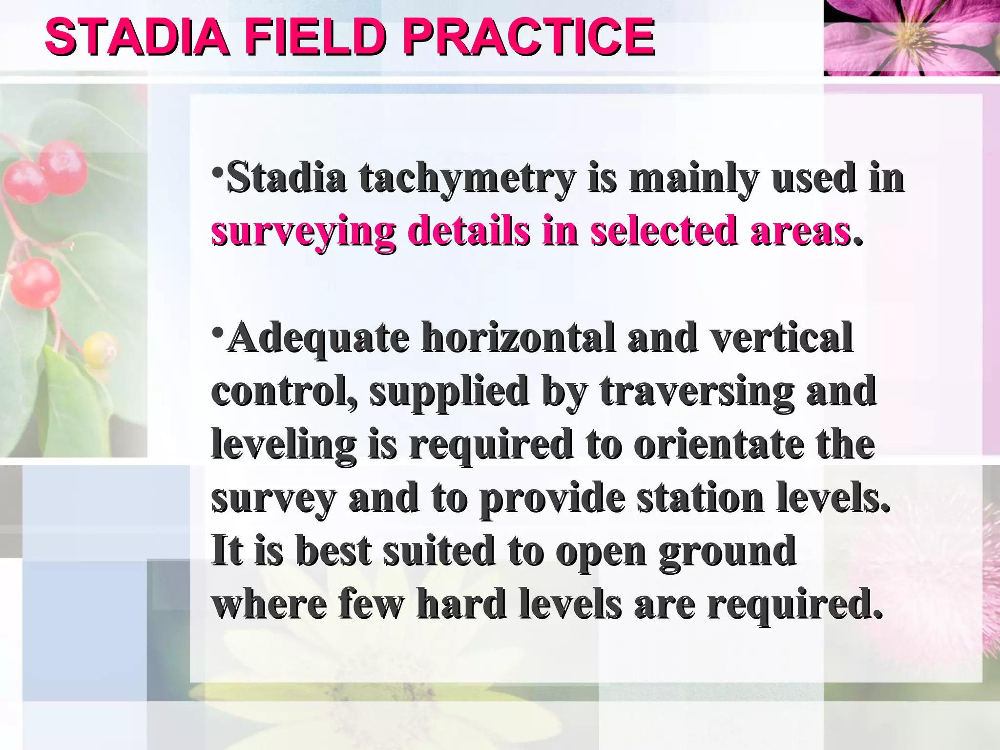 Tachymetry Lesson 7 practice & error | PPT