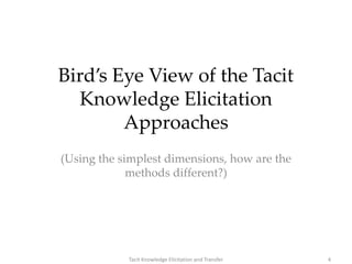 Tacit knowledge elicitation_and_transfer_140315 | PPT