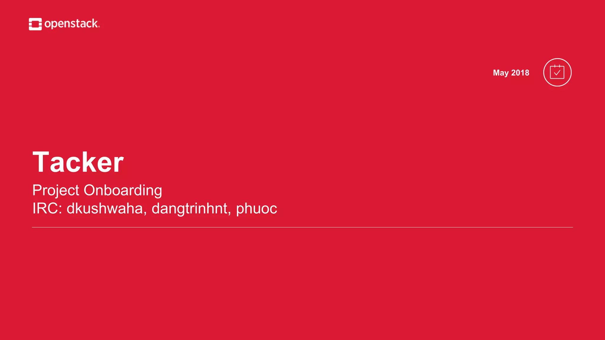 Tacker vancouver project onboarding new | PPT