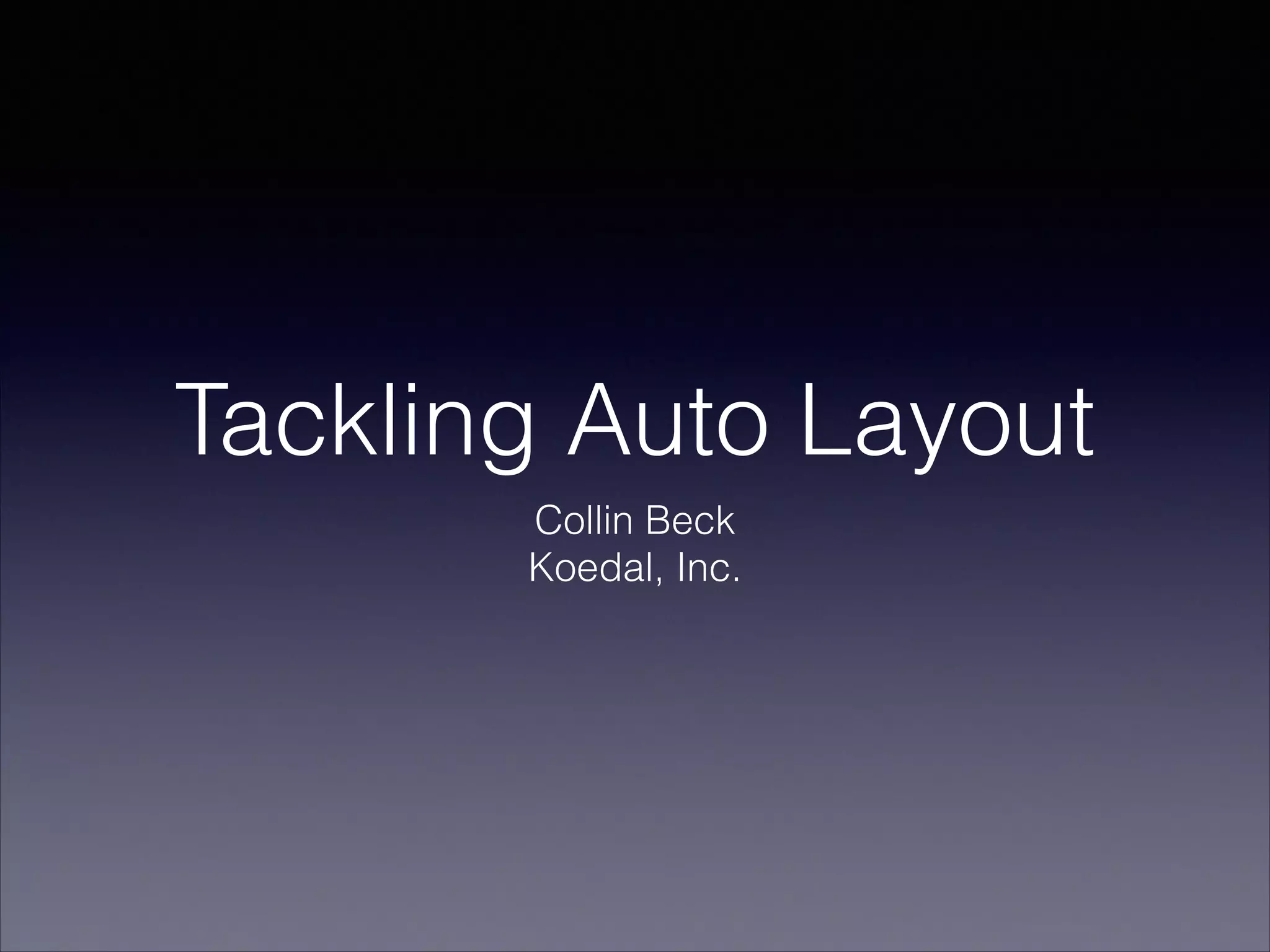Tackling Auto Layout | PDF