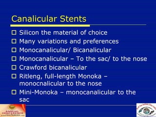 Pearls for Tackling canalicular injuries of Lacrimal Apparatus ...