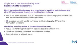 Tackling the challenges of single-use manufacturing for ADCs | PPT