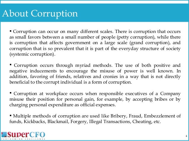 Tackling Corruption at Workplace - a report by SuperCFO