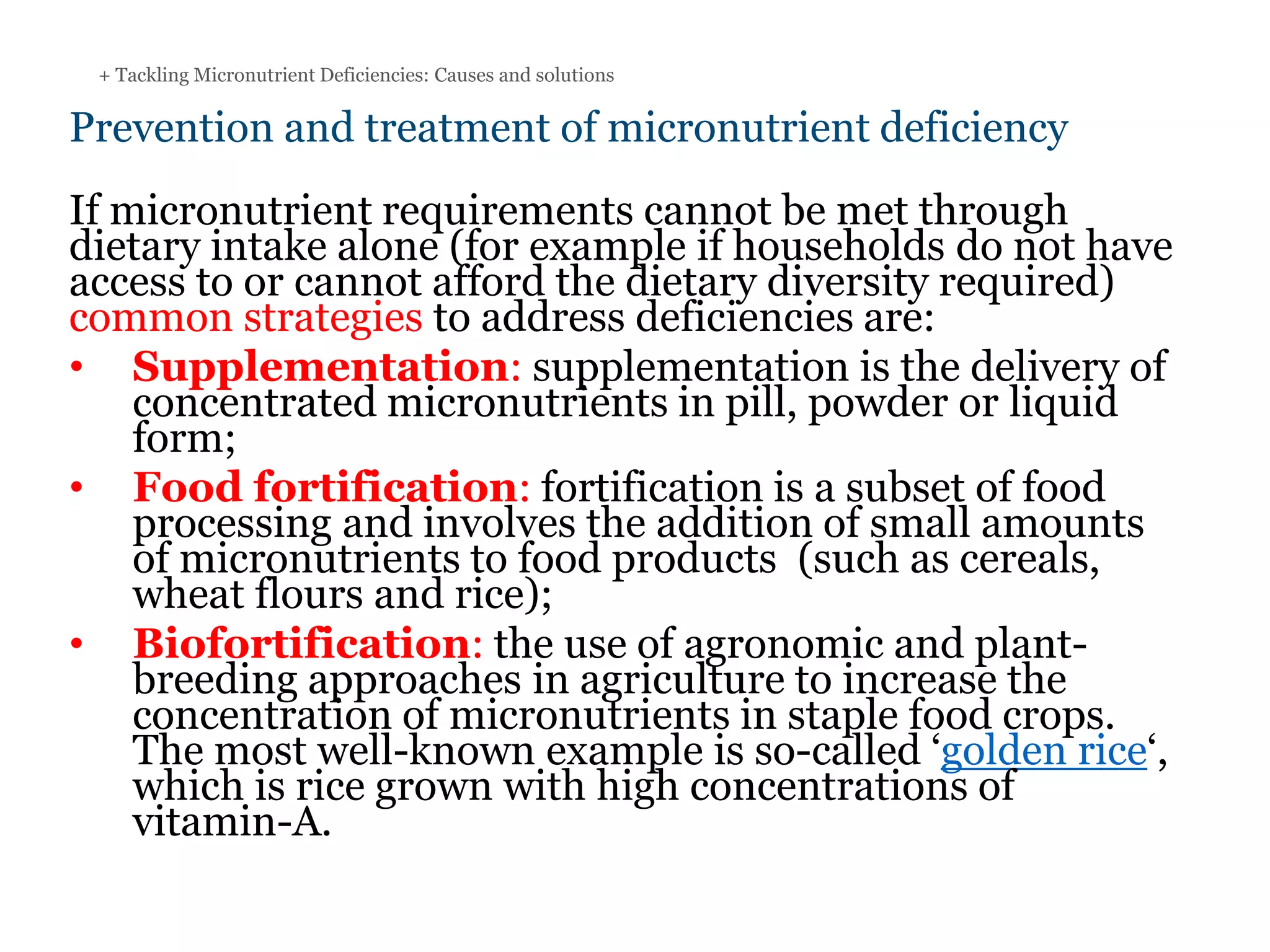 Tackling Micronutrient Deficiencies: Causes and Solutions Presentation ...