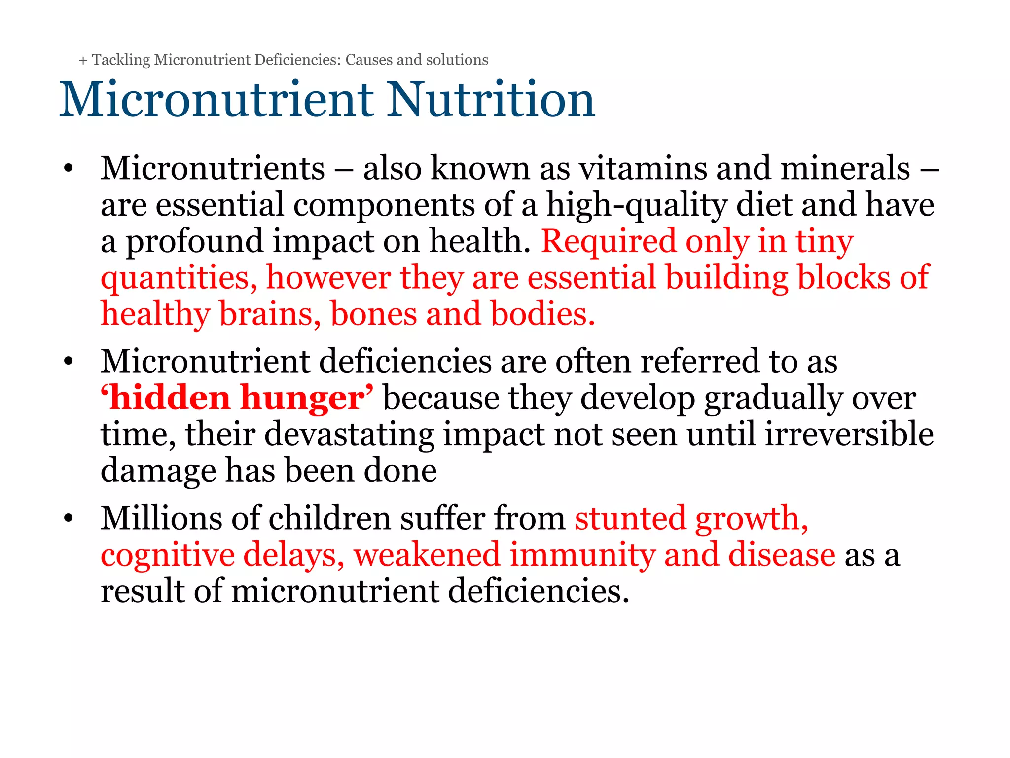 Tackling Micronutrient Deficiencies: Causes and Solutions Presentation ...