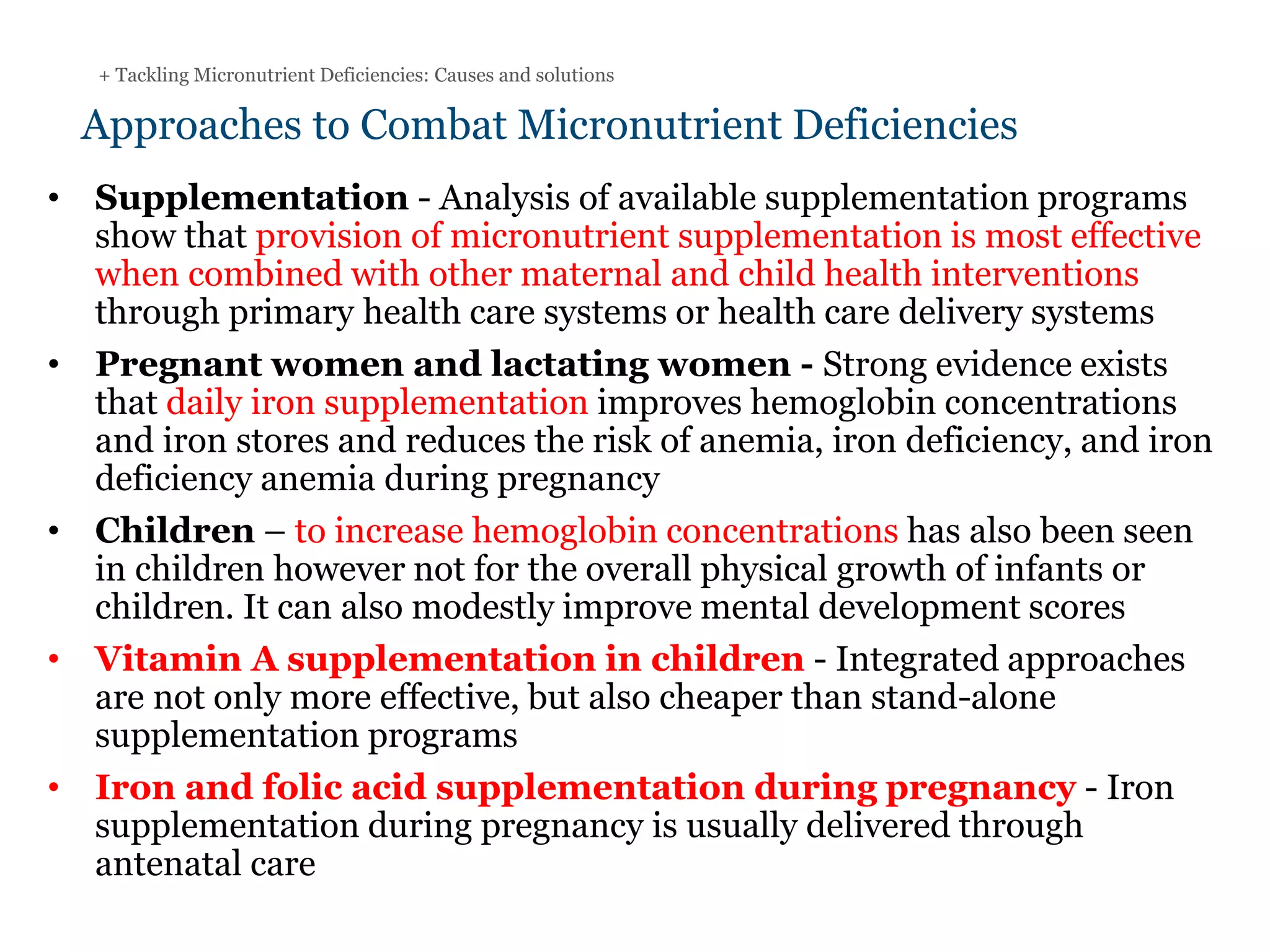 Tackling Micronutrient Deficiencies: Causes and Solutions Presentation ...