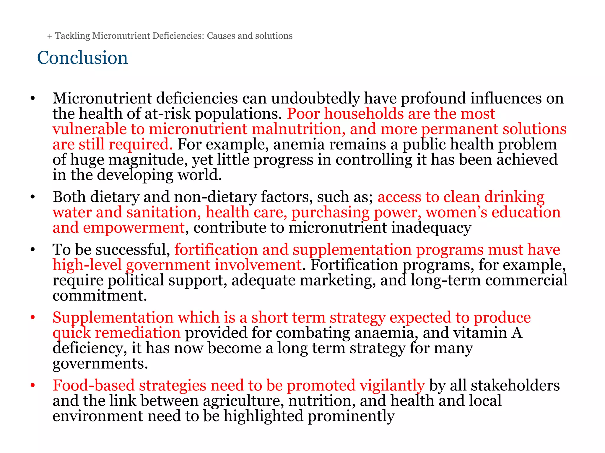 Tackling Micronutrient Deficiencies: Causes and Solutions Presentation ...