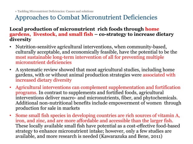 Tackling Micronutrient Deficiencies: Causes and Solutions Presentation ...