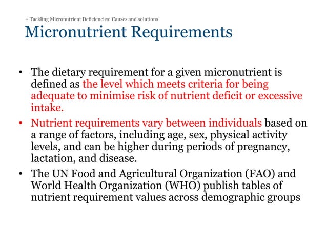 Tackling Micronutrient Deficiencies: Causes and Solutions Presentation ...