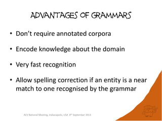 Tackling the difficult areas of chemical entity extraction: Misspelt ...