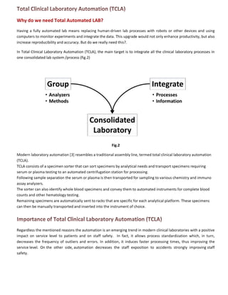 Planning Considerations in Total Automation of Clinical Laboratory | PDF