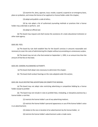 Tx Admin Code LPC | DOC