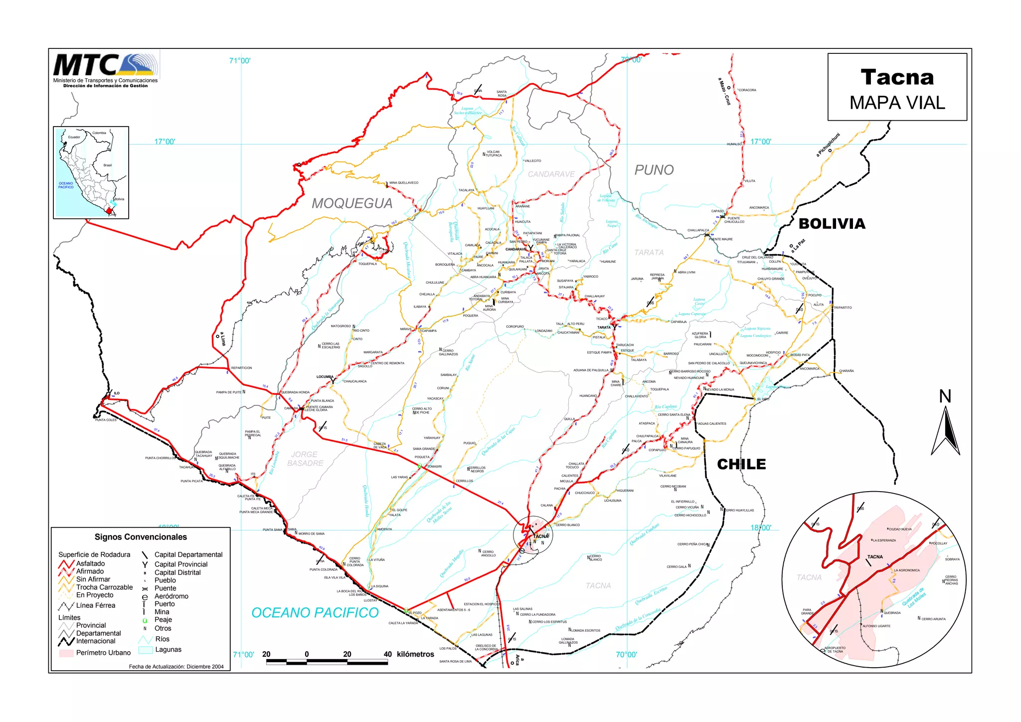 Mapa vial del departamento de Tacna | PDF