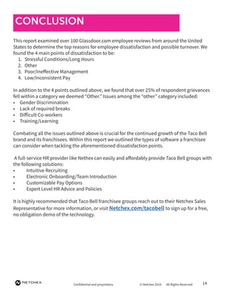 Taco bell employee dissatisfaction and retention analysis report | PDF