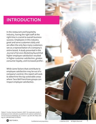Taco bell employee dissatisfaction and retention analysis report | PDF