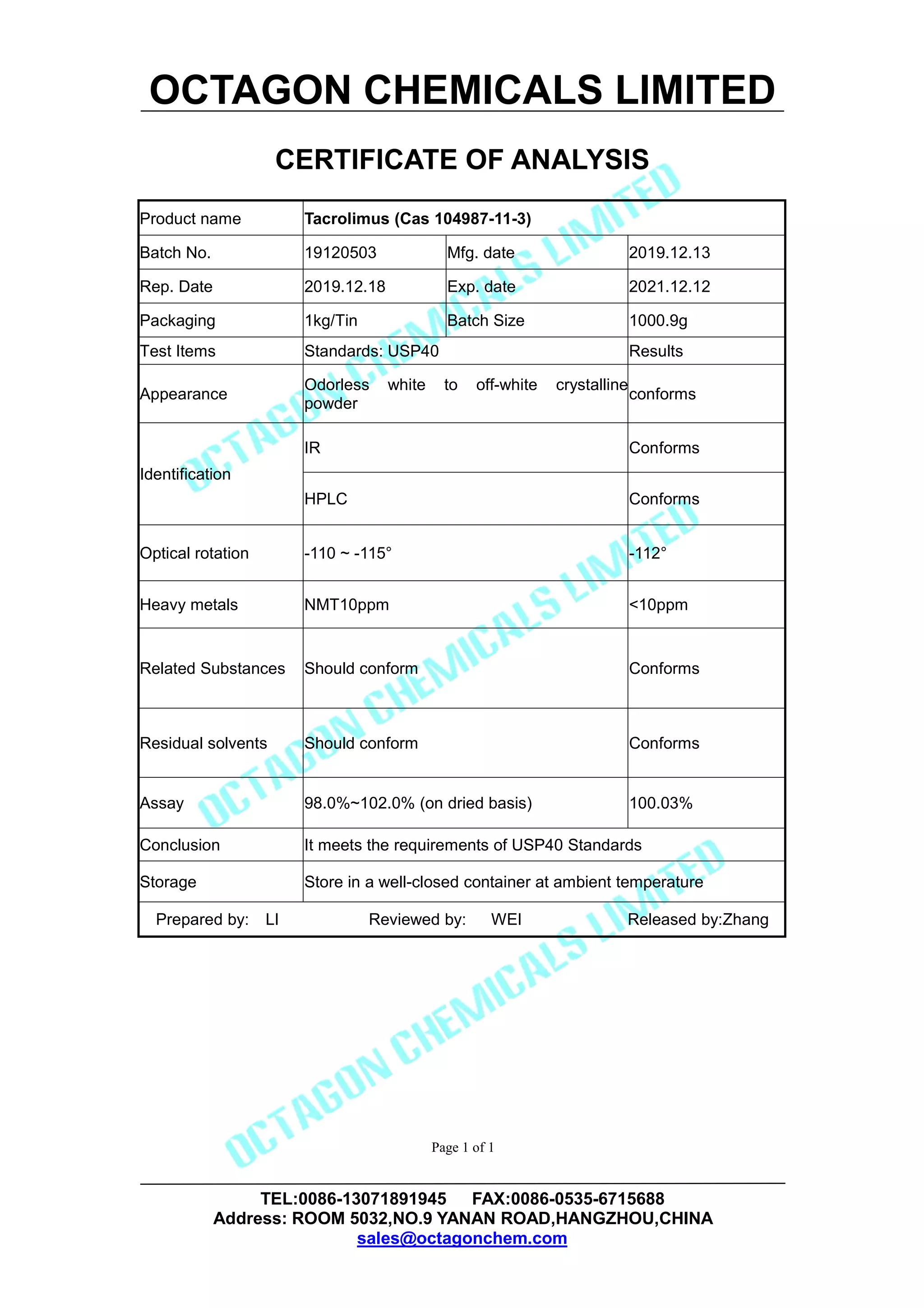 Tacrolimus coa | PDF