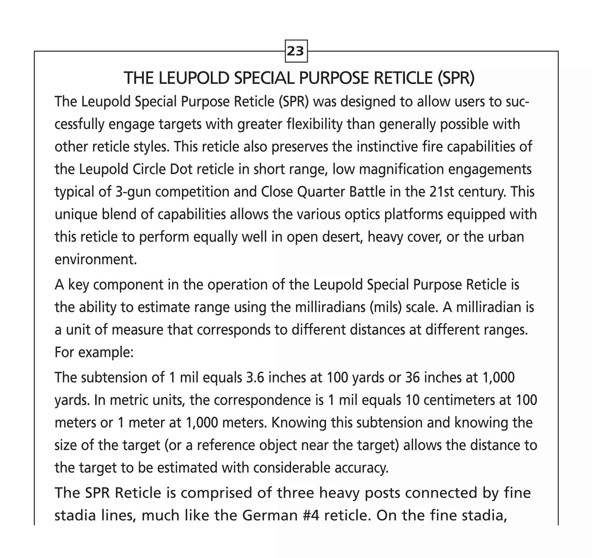 Tactical Milling Reticle Manual | Leupold | Optics Trade | PDF