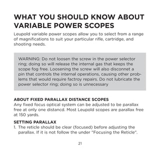 Instruction manual | Leupold Tactical Rifle Scope | Optics Trade | PPT