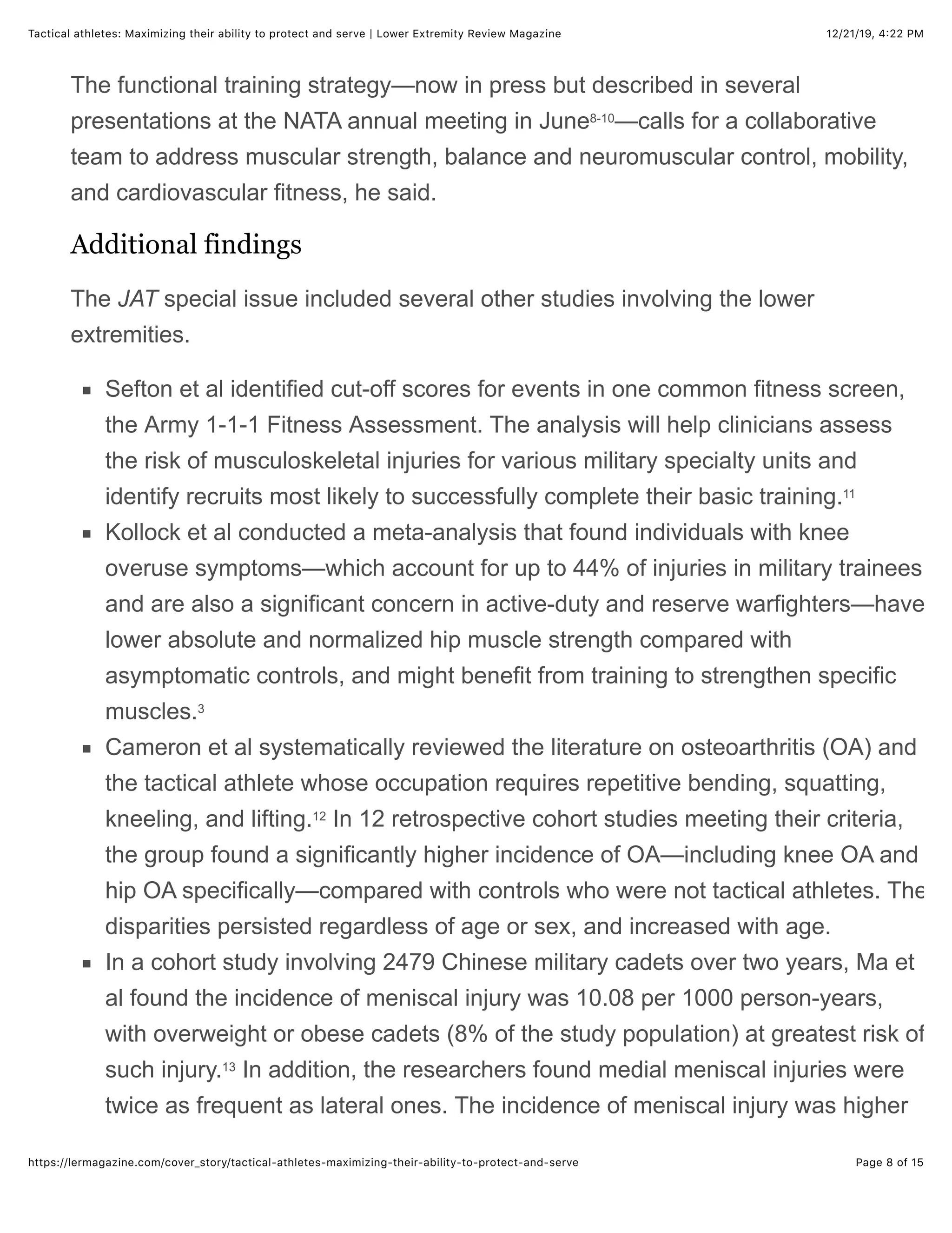 Tactical athletes: maximizing their ability to protect and serve | PDF