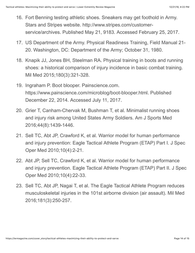 Tactical athletes: maximizing their ability to protect and serve | PDF