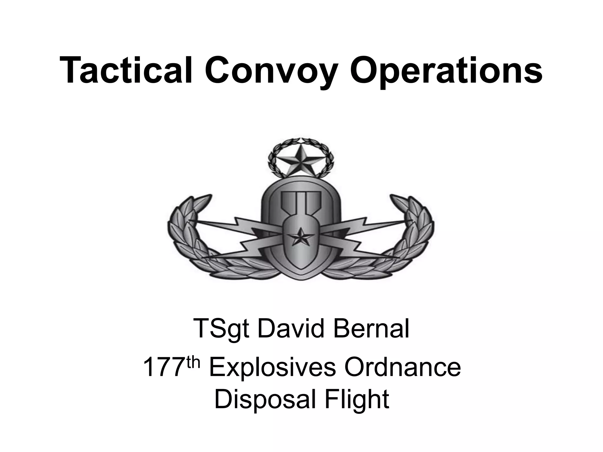Tactical Convoy Operations | PPT