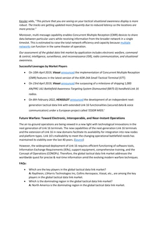 Global Tactical Data Link Market: Why Link 16 makes the Cut? | DOCX
