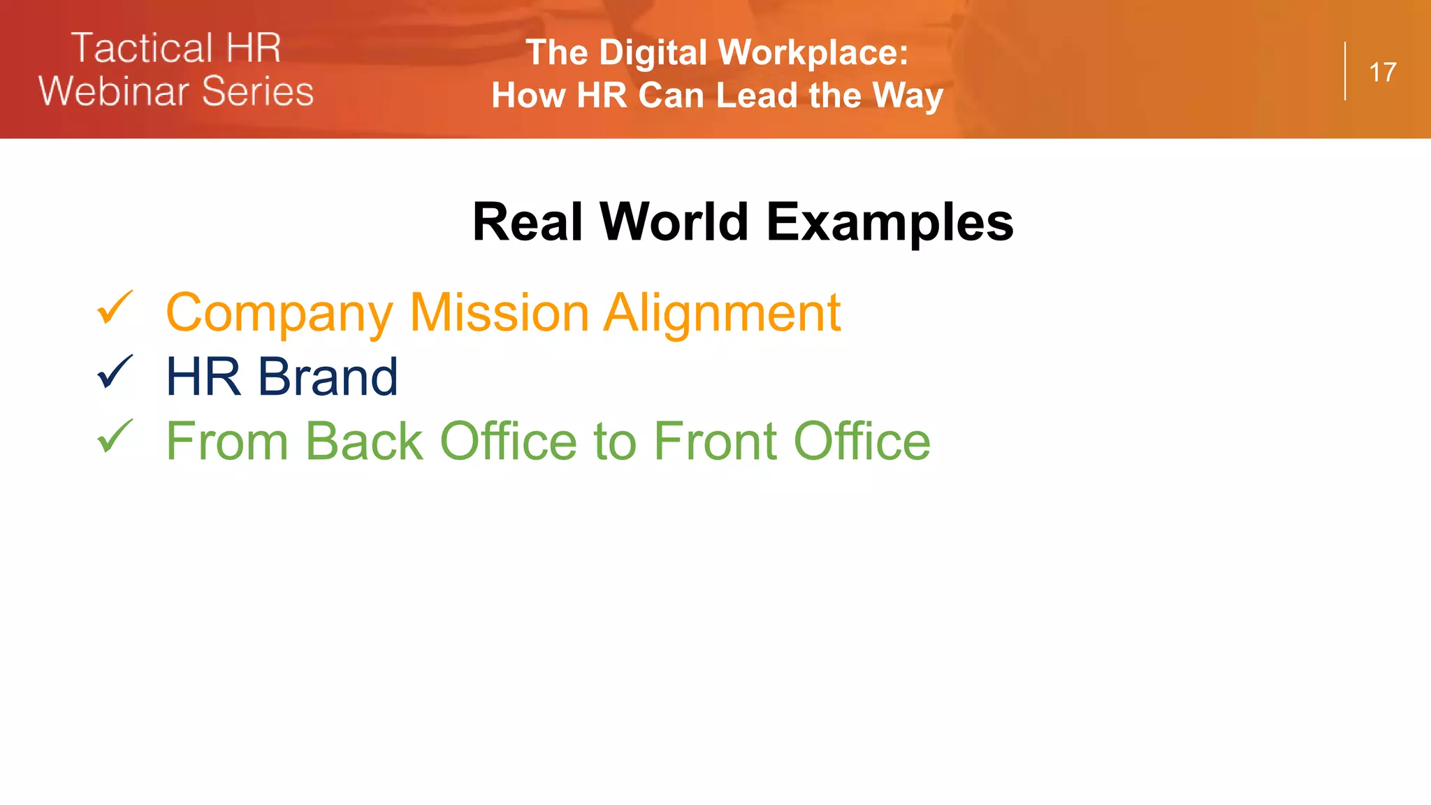 Tactical HR: The Digital Workplace | PPT