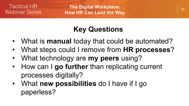 Tactical HR: The Digital Workplace | PPT