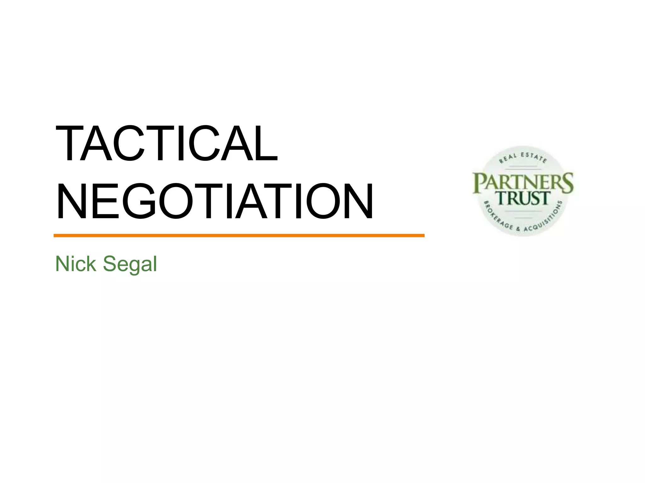 Tactical negotiation nick powerpoint | PPTX