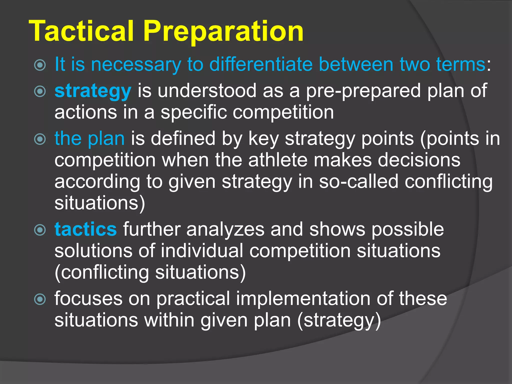 Tactics, technique and skills training | PPTX