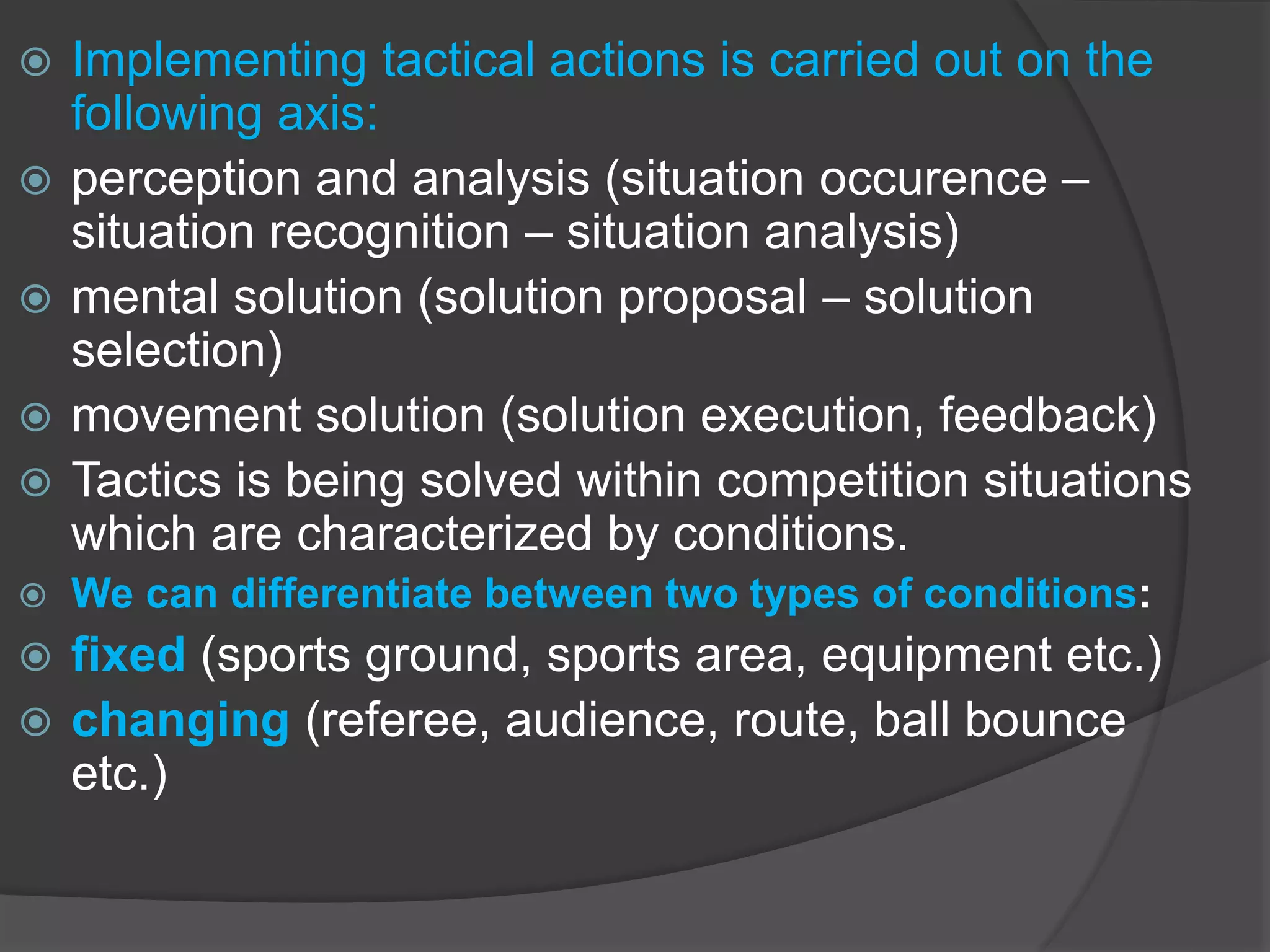 Tactics, technique and skills training | PPTX