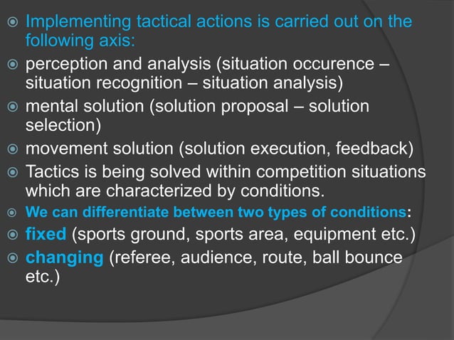 Tactics, technique and skills training | PPTX