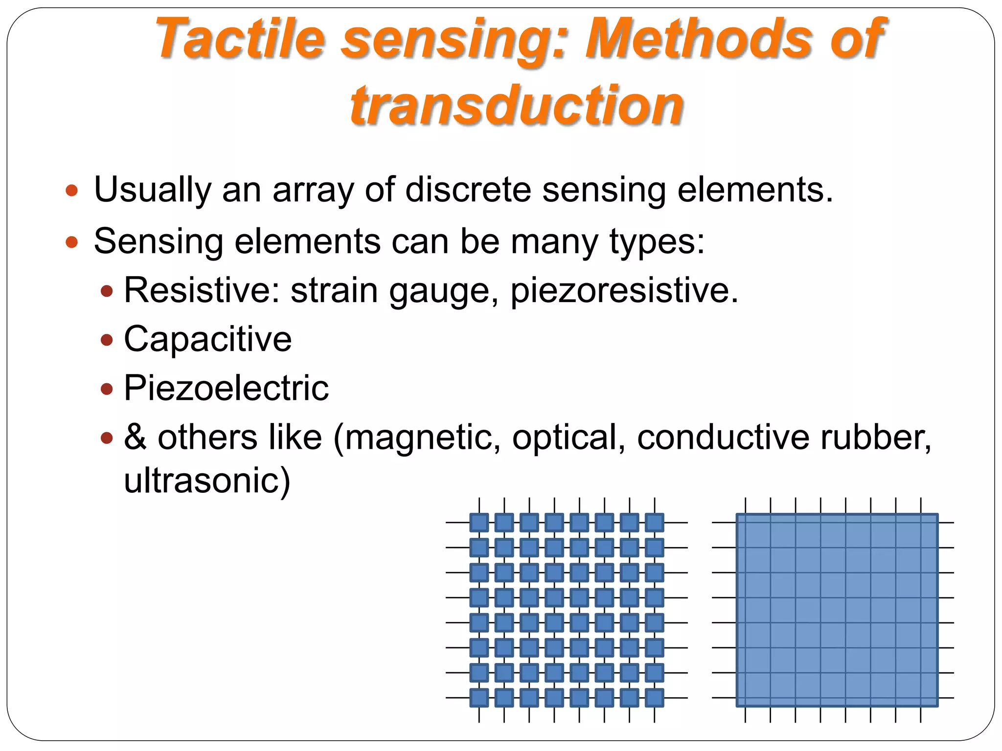 Tactile sensors and their robotic applications | PPTX