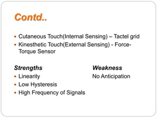Tactile sensors and their robotic applications | PPTX