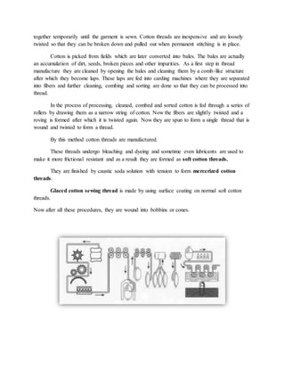 Manufacturing procedure of various types of sewing threads | DOCX
