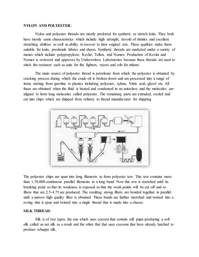 Manufacturing procedure of various types of sewing threads | DOCX ...